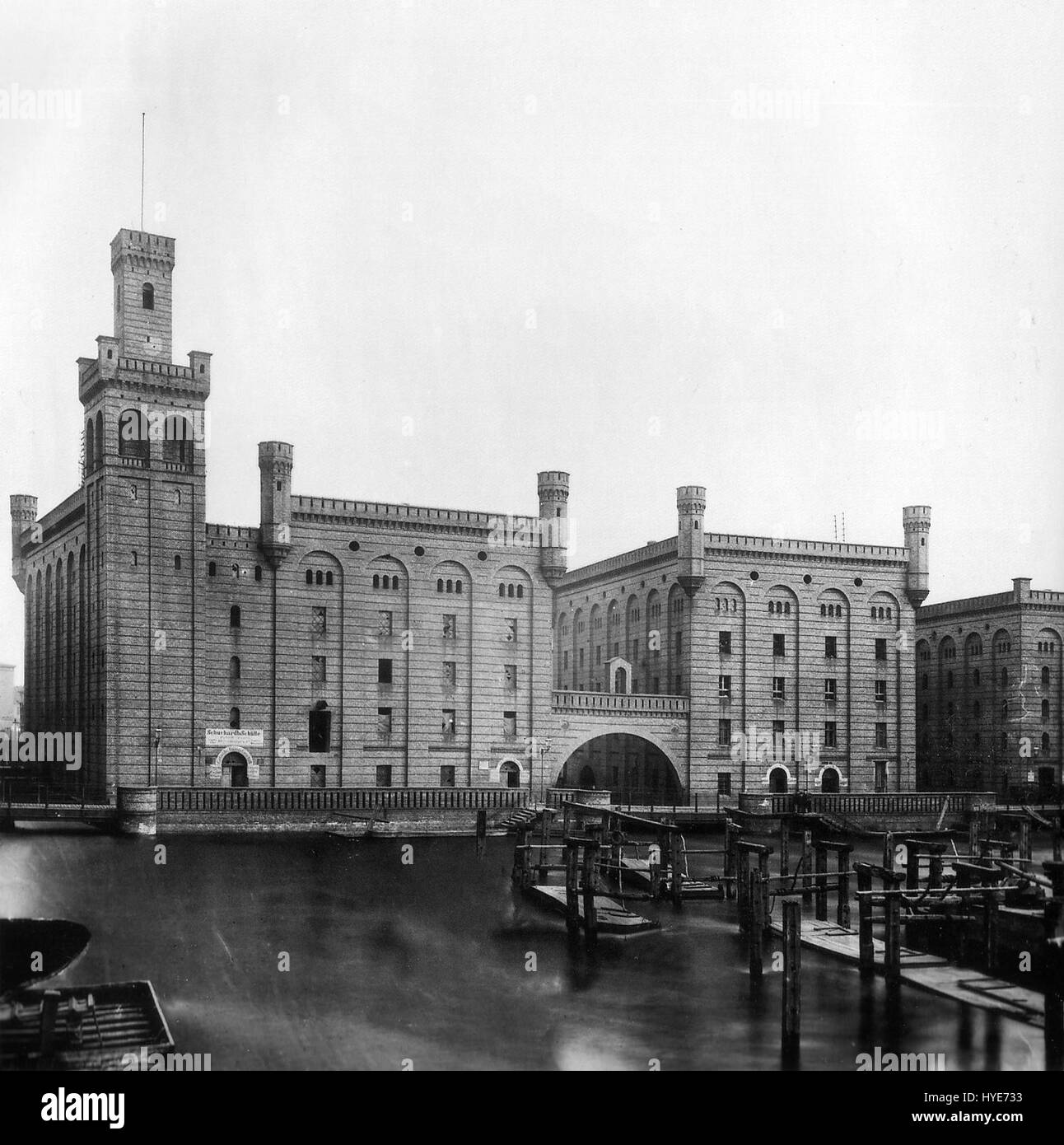This historical image captures the Muehlengebaeude (mill building) at ...