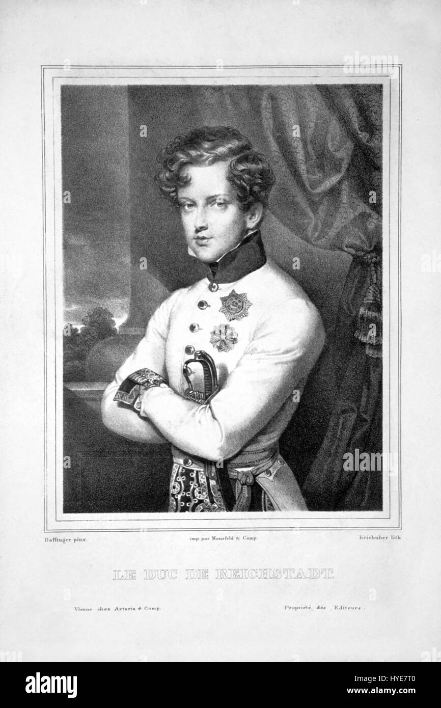 This lithograph depicts Napoleon II, also known as the Duke of ...