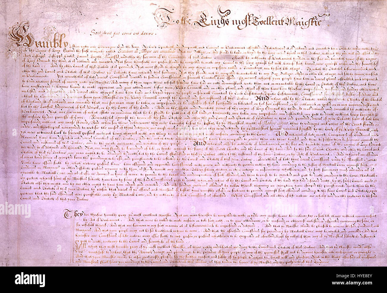 The ‘Petition of Right’ was an important constitutional document in ...