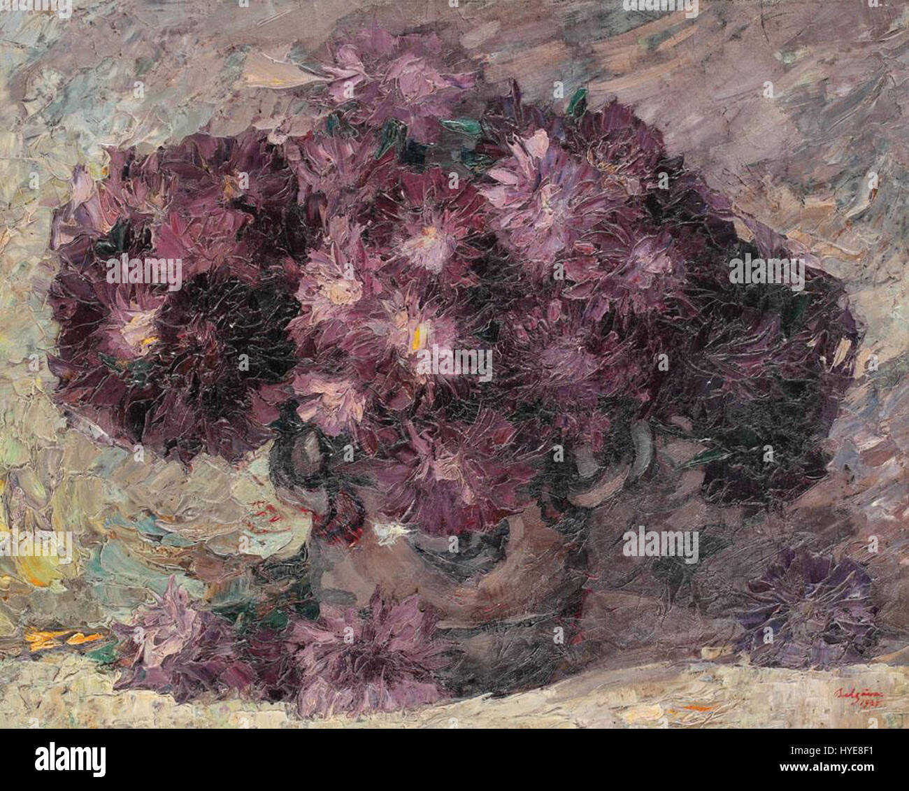 Petre Bulgaras’s 'Ulcica cu crizanteme' is a Romanian painting ...