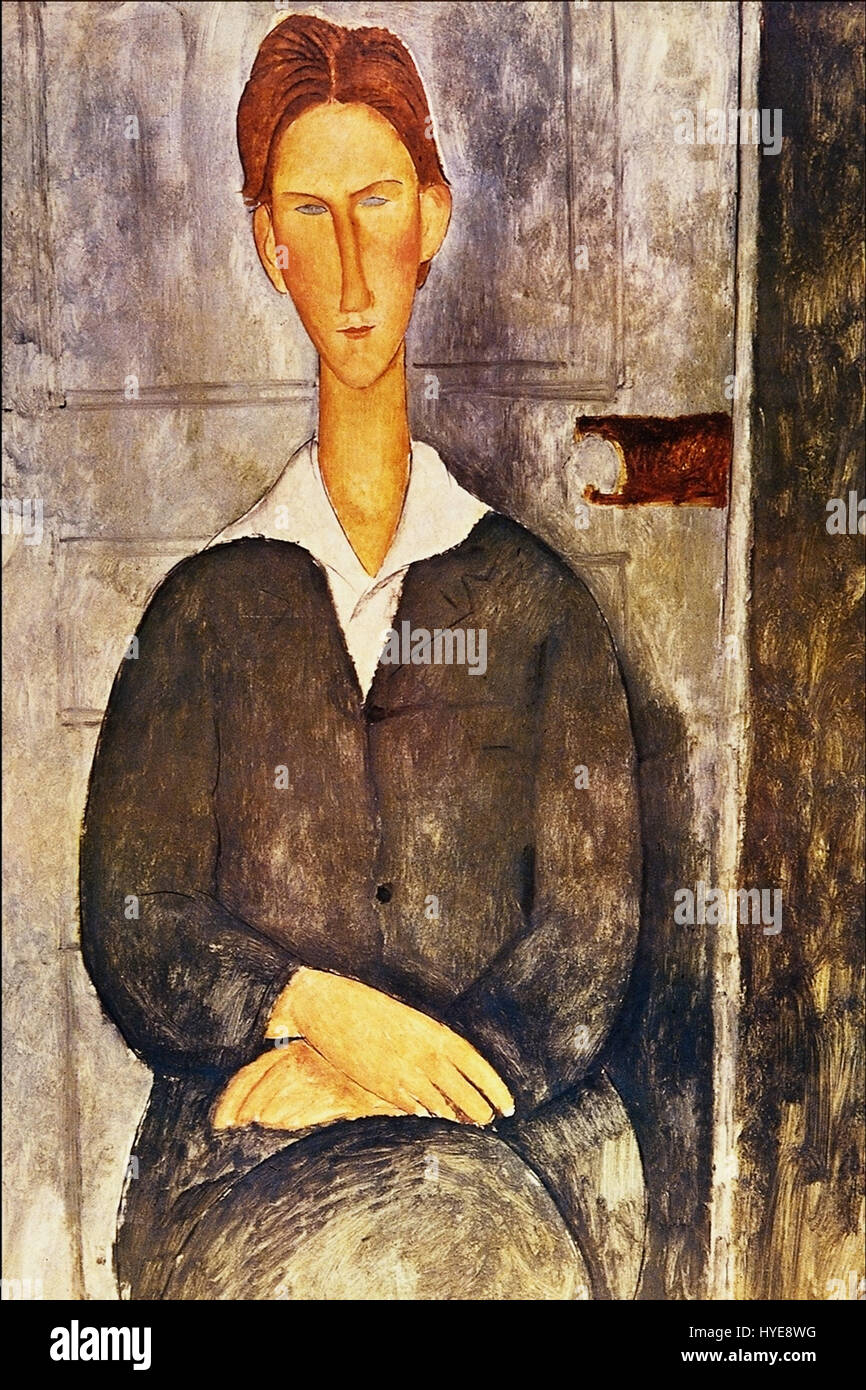 Amedeo Modigliani's 'Portrait of a Young Man' is one of his signature ...