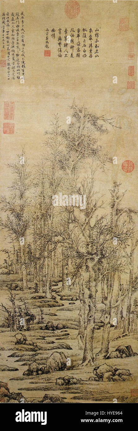 This painting, 'Wintry Trees after Li Cheng', is a landscape inspired ...