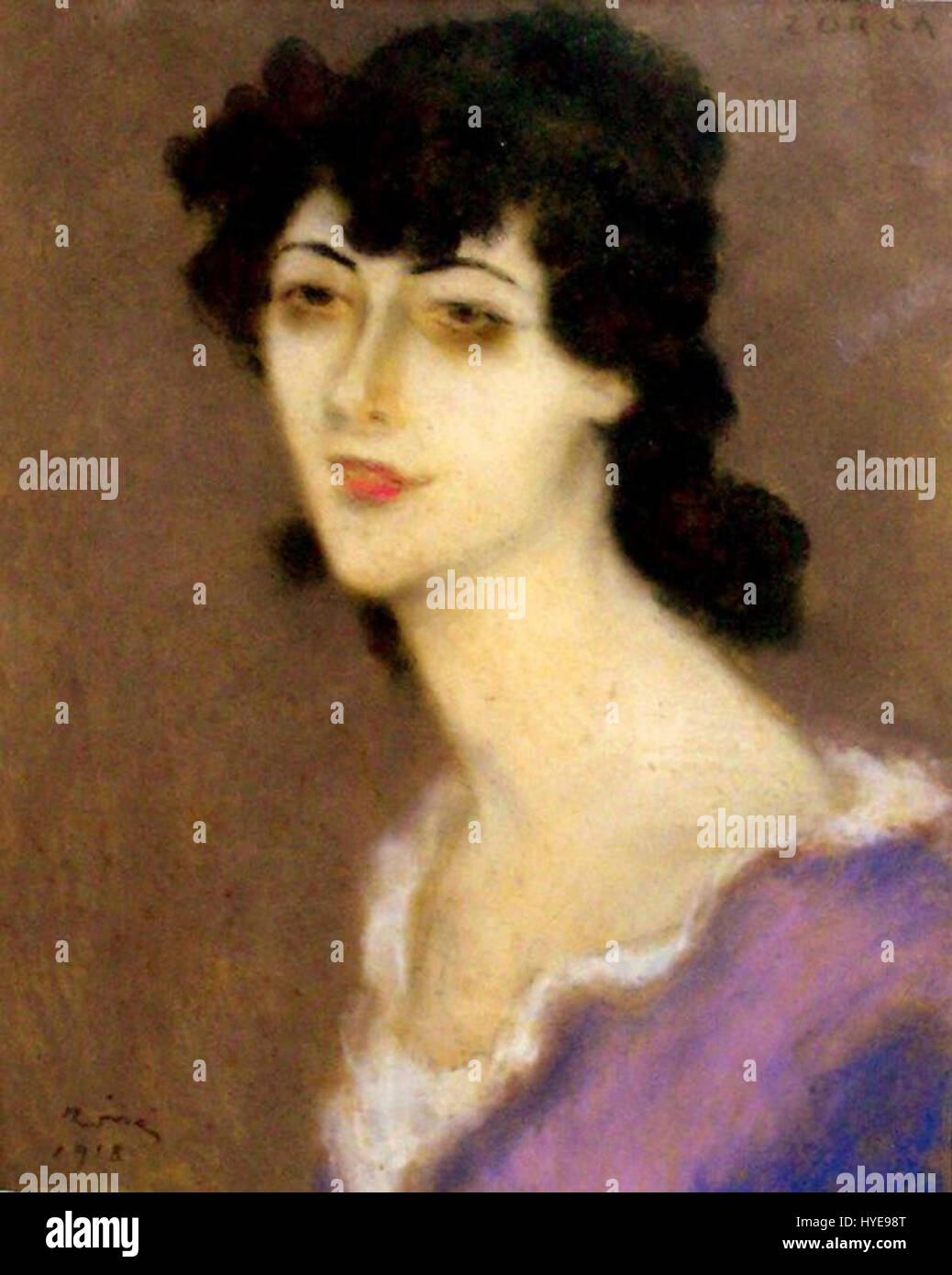 Rippl Zorka, an early 20th-century artist, presents a portrait of a ...