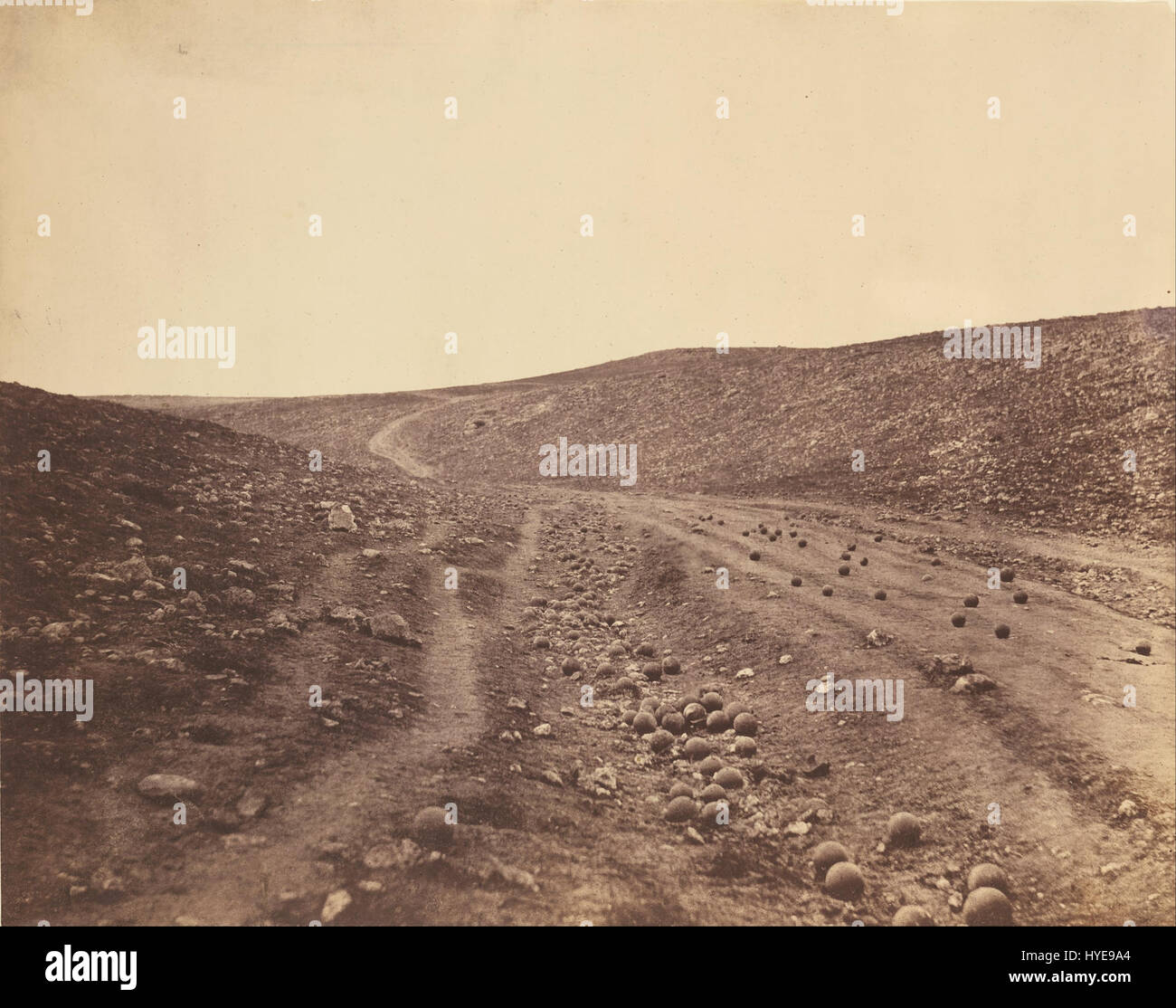 Roger Fenton's iconic photograph *Valley of the Shadow of Death*, taken ...