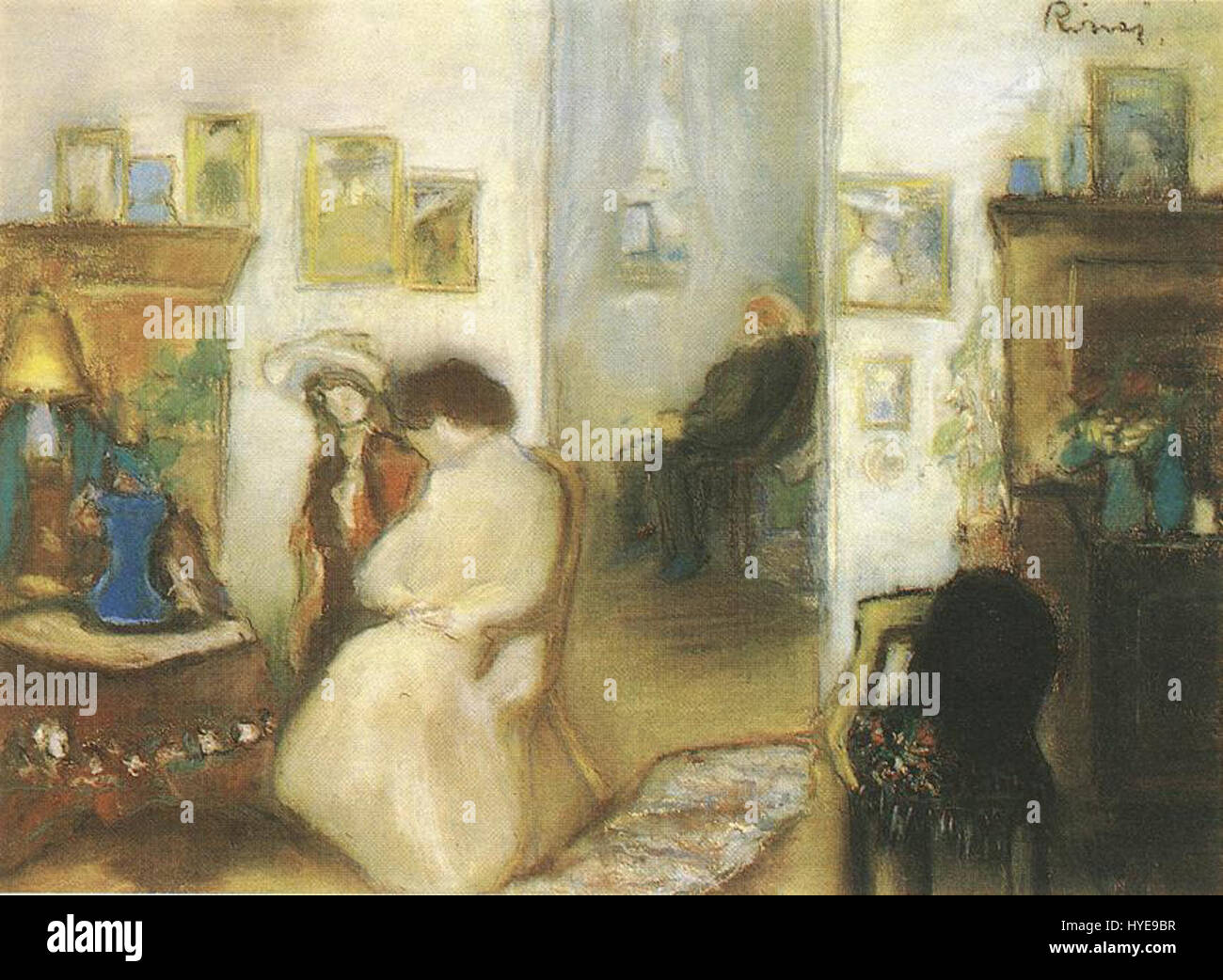 This 1912 painting by Rippl-Rónai depicts an interior scene, showcasing ...