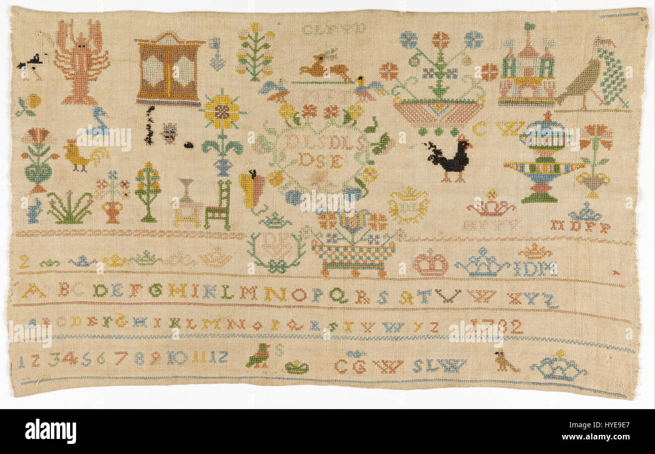 The 'Sampler' (6835370) is an artifact, typically a piece of needlework ...