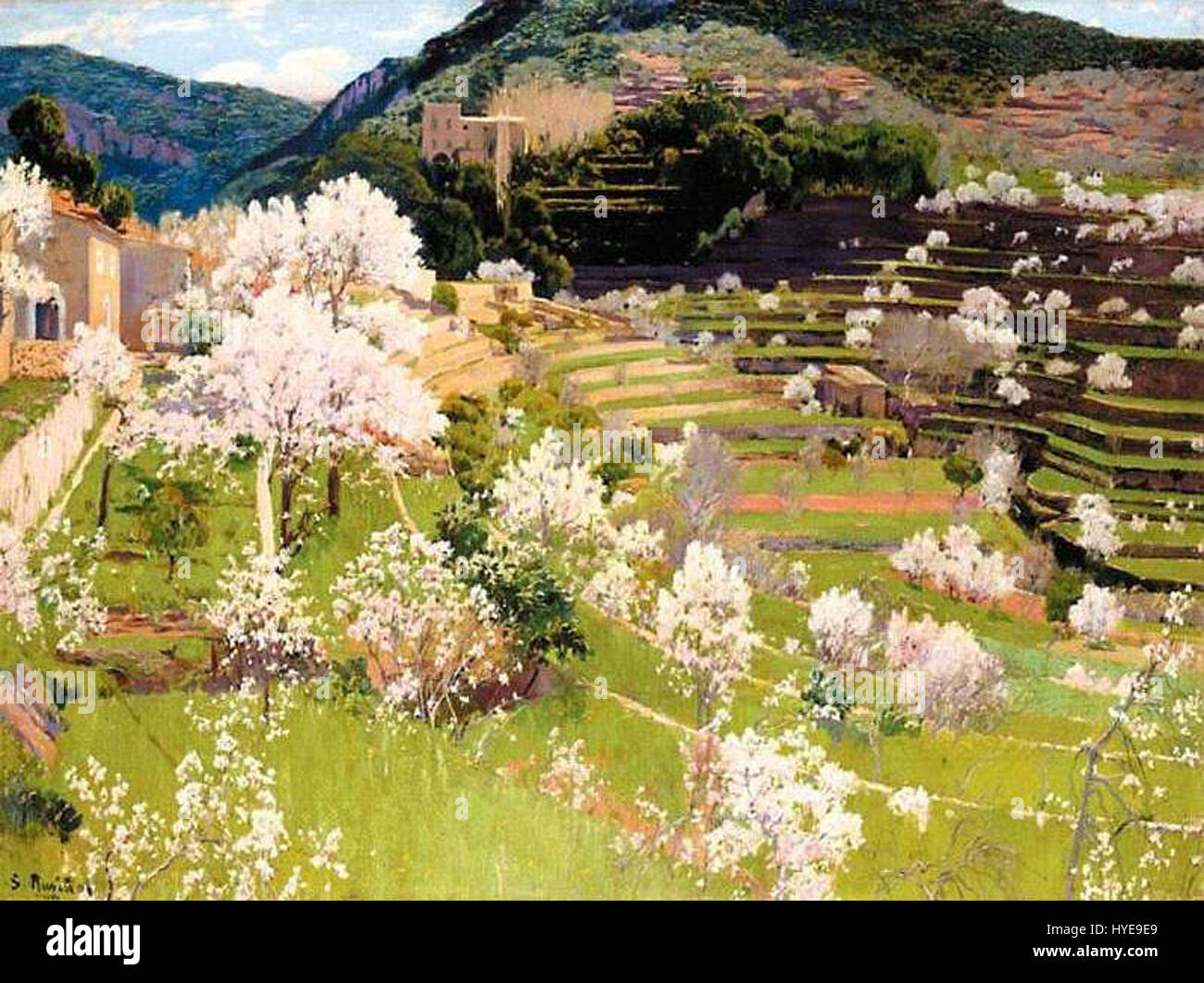 'Terraced Garden in Mallorca' by Santiago Rusinol captures the lush ...