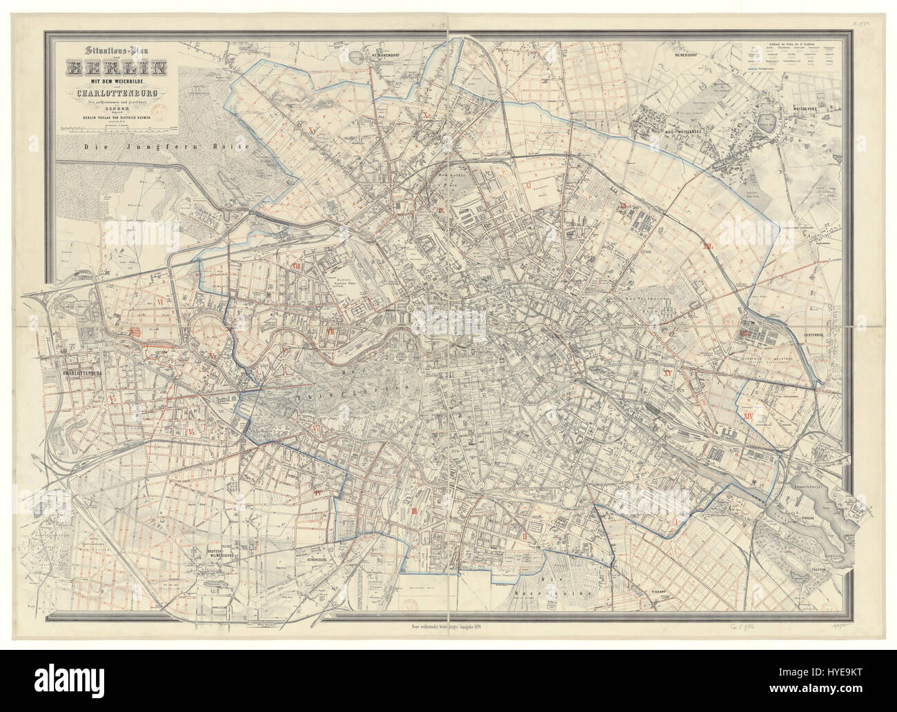 'Situations Plan von Berlin 1891' is a detailed map illustrating the ...