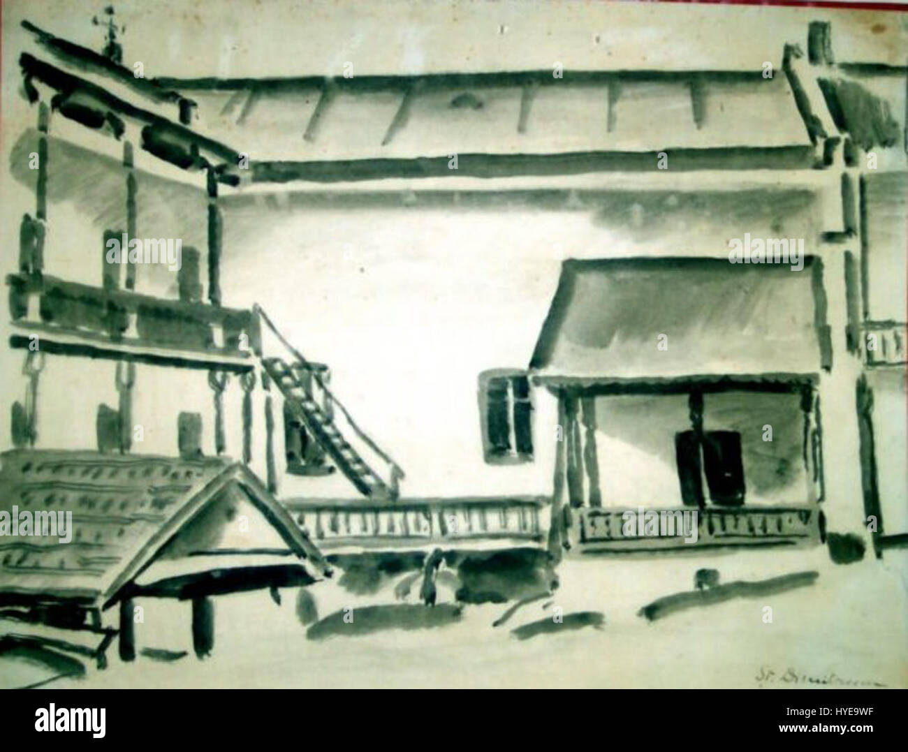 'Curte interioara' (Interior Courtyard) by Stefan Dimitrescu features a ...