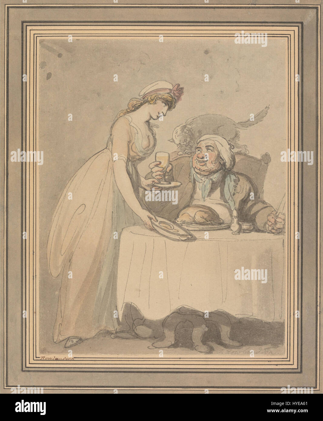 The Gourmand, created by Thomas Rowlandson, is an 18th-century ...