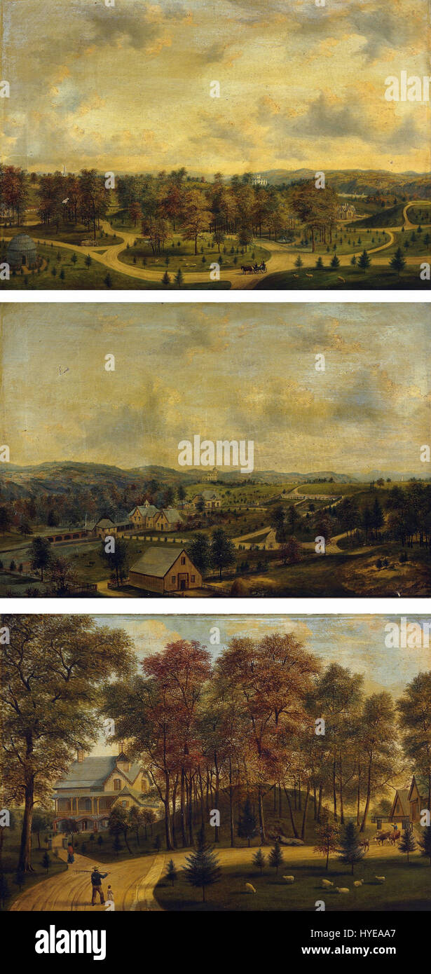 Three Views of Springside by Henry Gritten, c1852 Stock Photo - Alamy