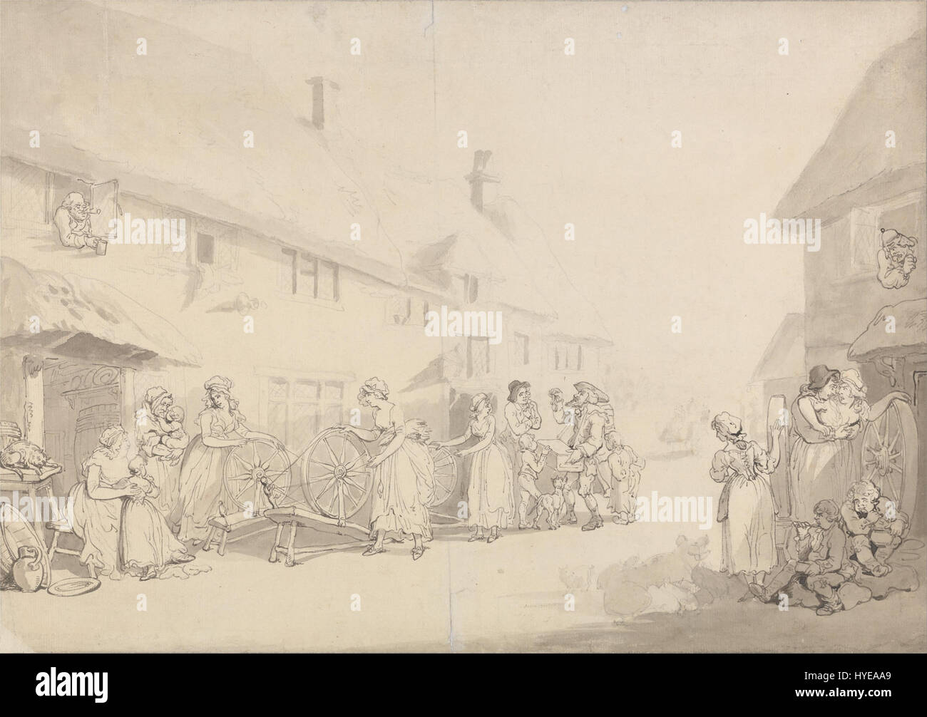 This 18th-century engraving by Thomas Rowlandson shows a peaceful ...