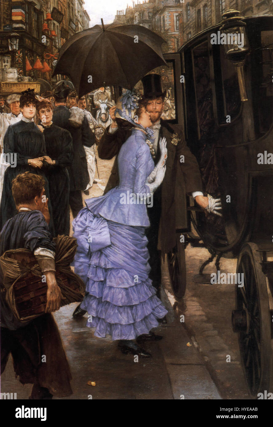 James Tissot's painting 'Bridesmaid' depicts a woman in a formal dress ...