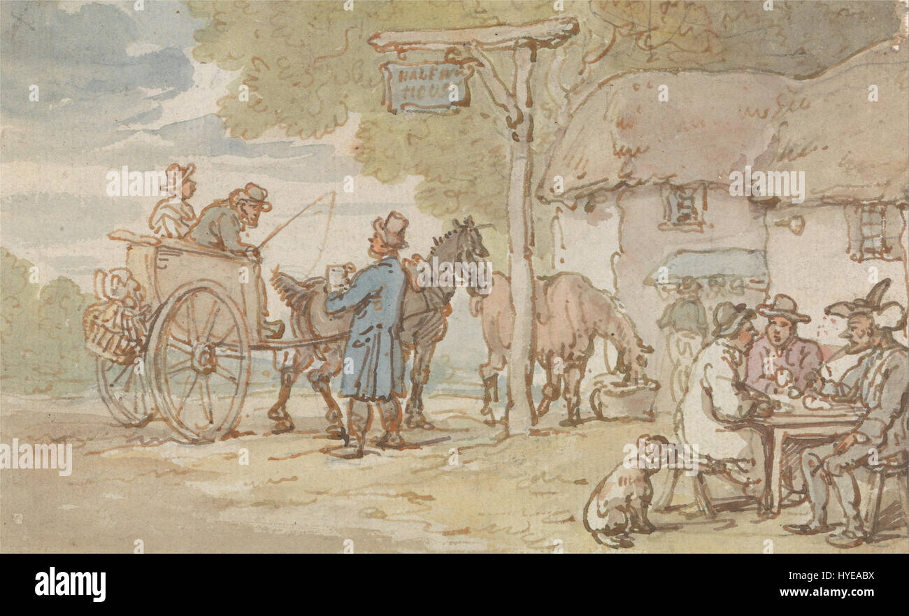 Thomas Rowlandson’s illustration 'Dr. Syntax outside the Halfway House ...