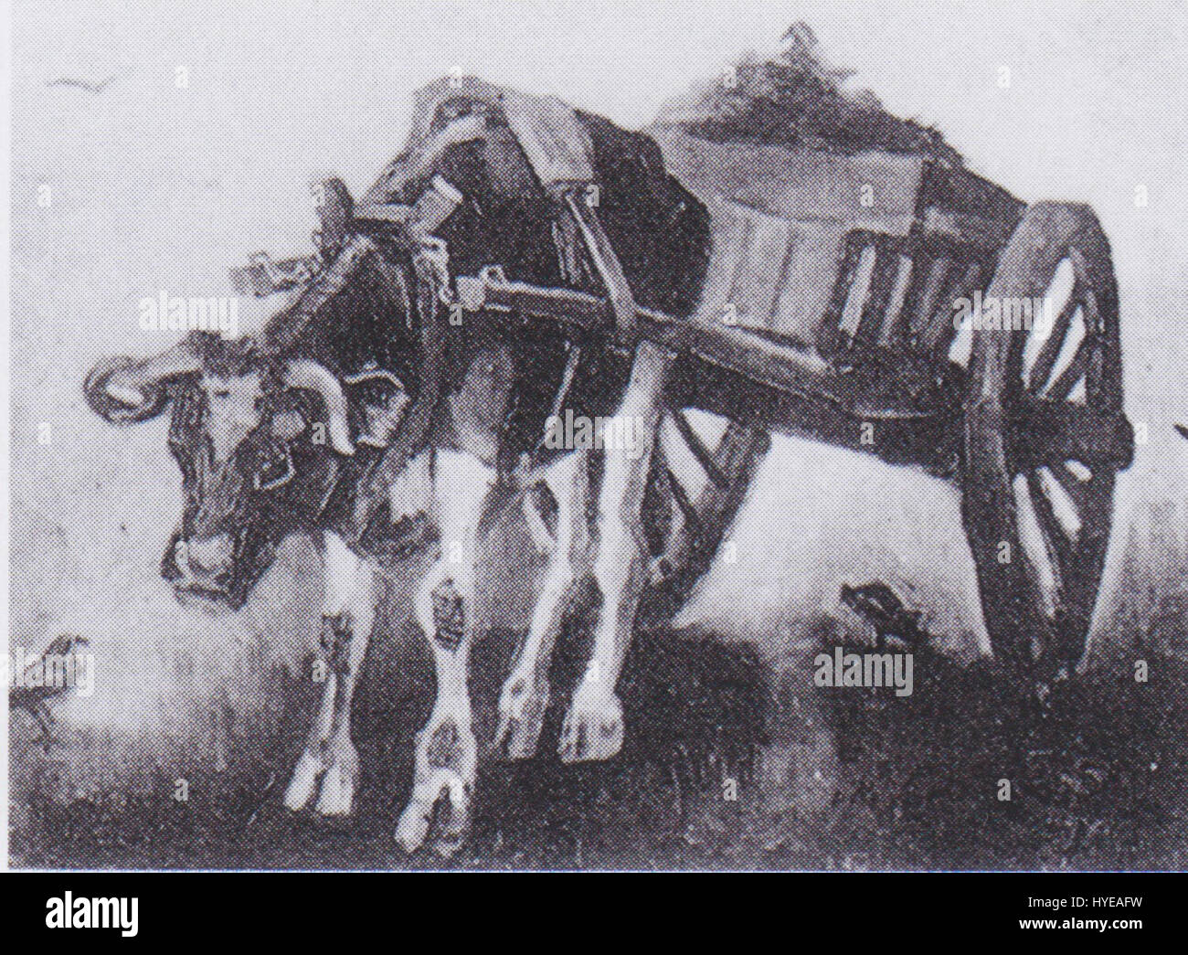 Vincent van Gogh's 'Karren mit schwarzem Ochsen' (Cart with Black Oxen ...