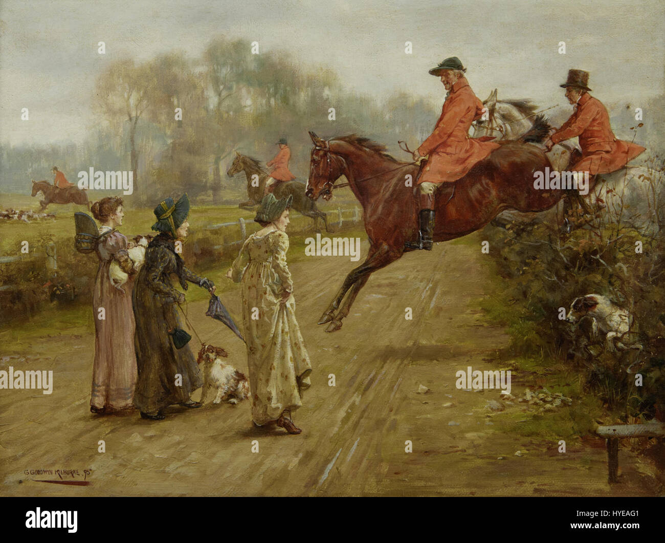 George Goodwin Kilburne Watching the hunt 1895 Stock Photo - Alamy