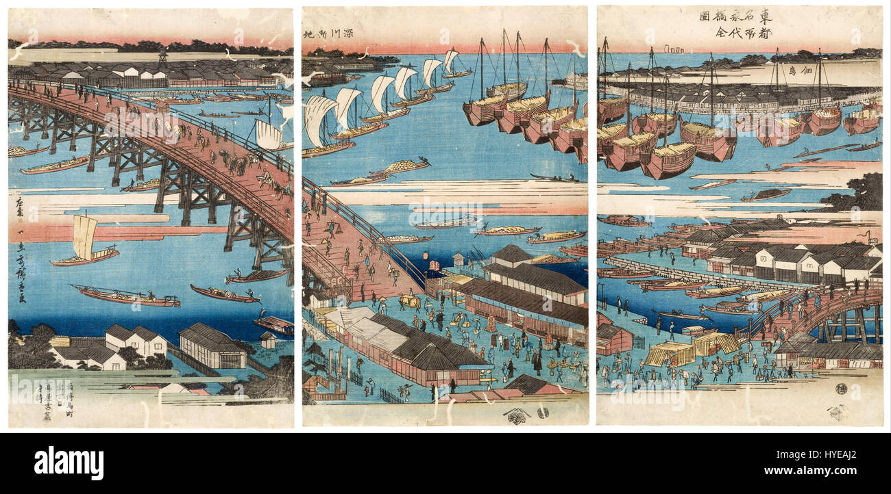 Utagawa Hiroshige's woodcut is a masterful example of ukiyo-e, a ...