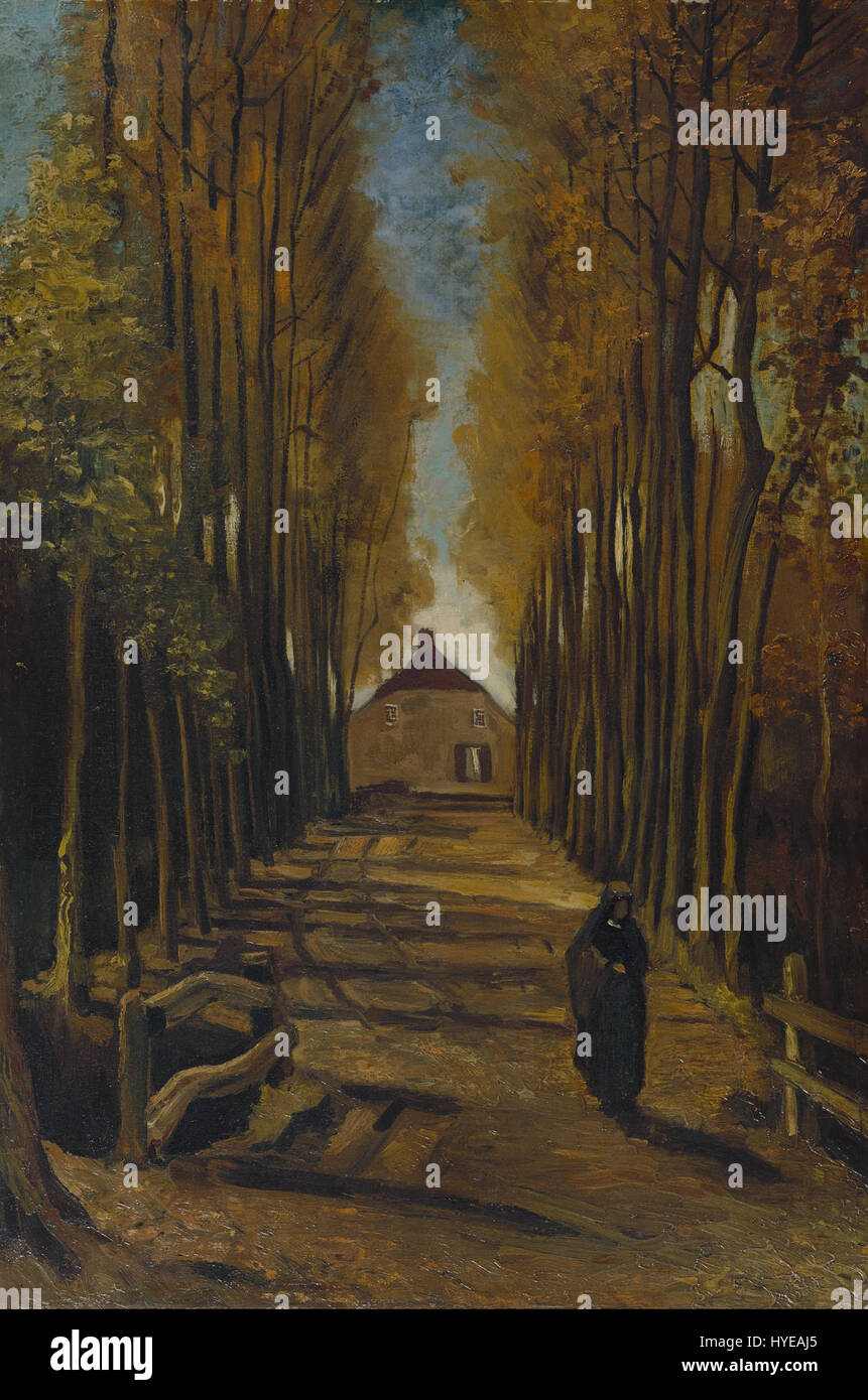 Vincent van Gogh Avenue of poplars in autumn Google Art Project Stock ...