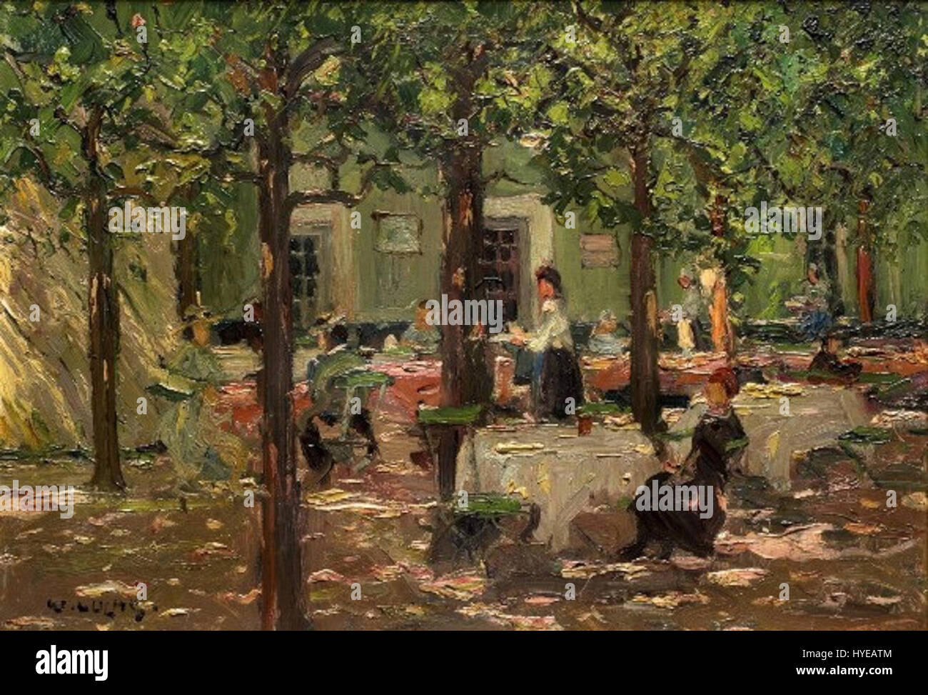 Willy Lucas Gartenwirtschaft De Oude Vink in Leiden um 1917 Stock Photo ...