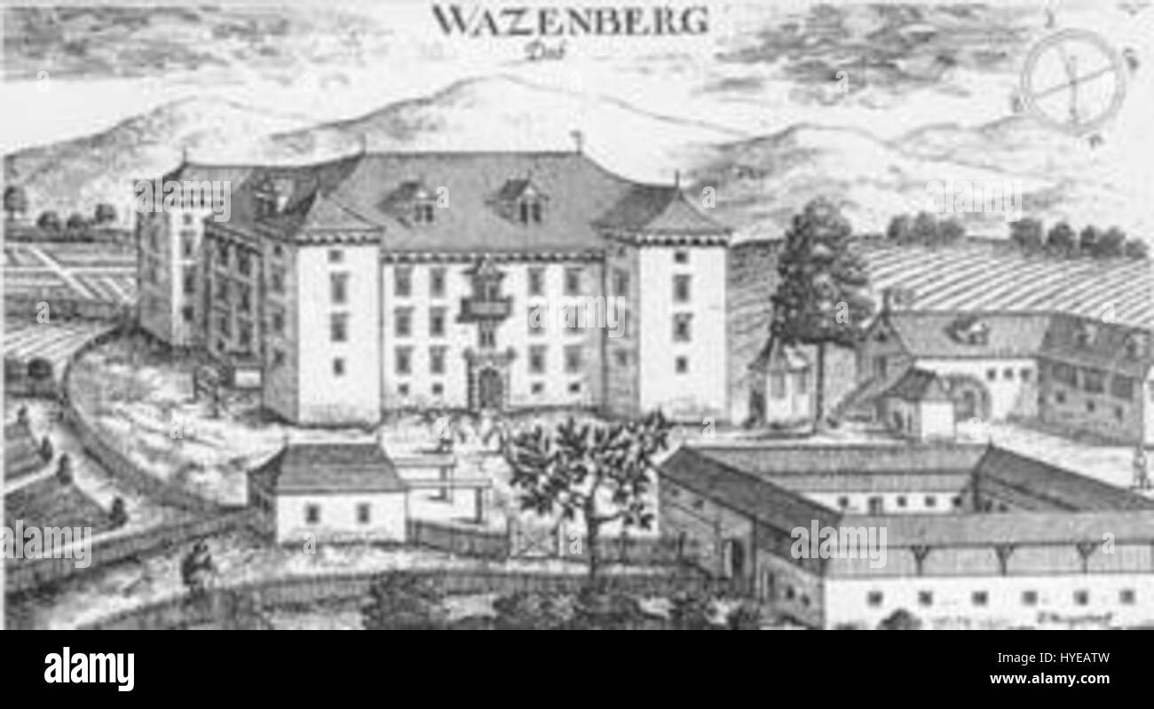 This engraving by Johann August Valvasor depicts the Wazenberg Mansion ...