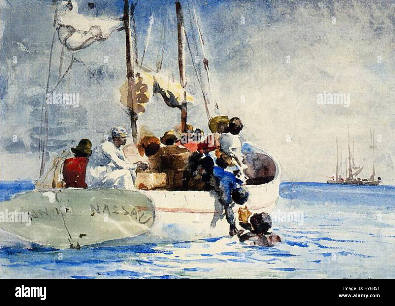 Winslow Homer’s 'Sponge Fishing' (1885) depicts a scene of men at work ...