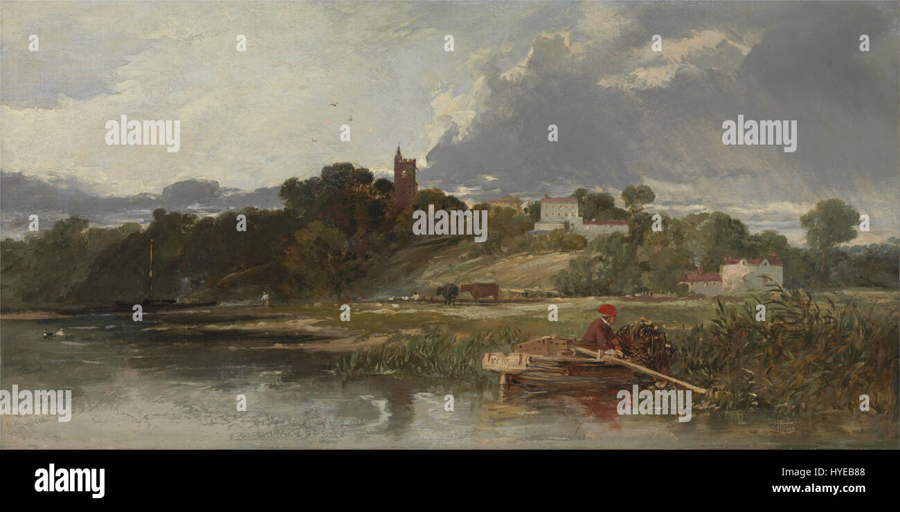 Gillingham on the Medway, painted by William James Muller, portrays a ...