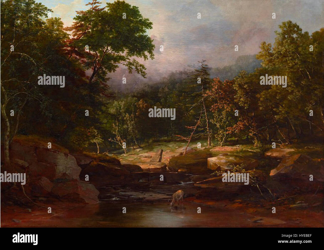 *Stream in the Mountains* by George Inness captures a serene natural ...