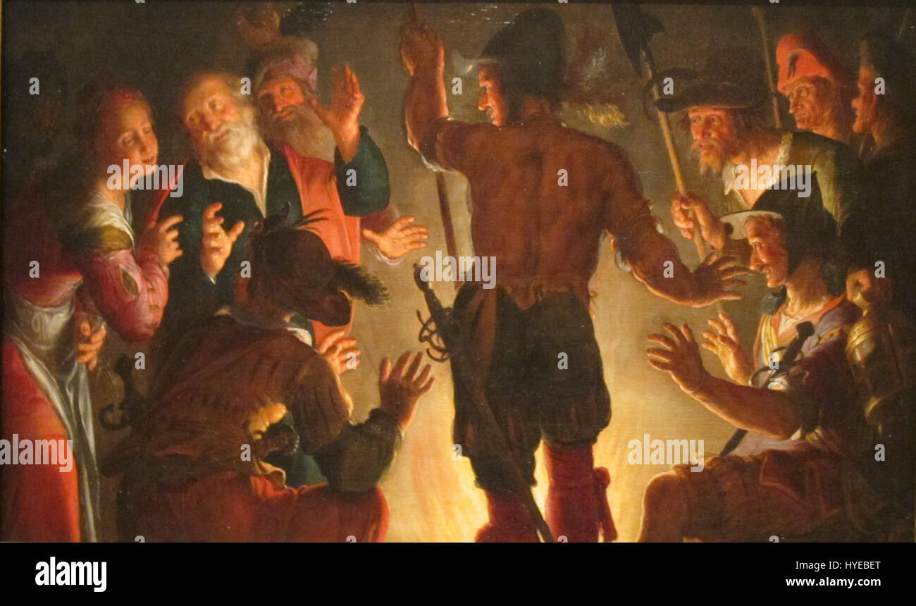 'The Denial of Peter' by Peter Wtewael depicts the biblical scene where ...