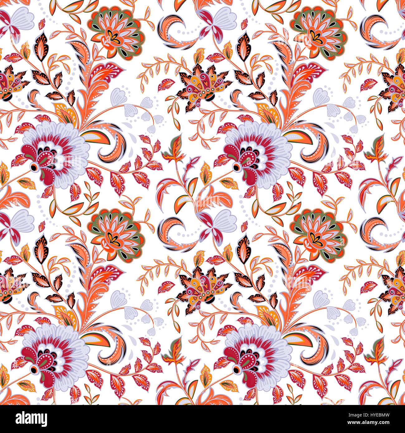 Vector seamless wallpaper with floral ornaments Stock Vector Image ...