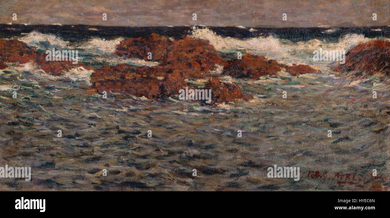 Aoki Shigeru's 'Seascape, Mera' depicts a coastal landscape, possibly ...