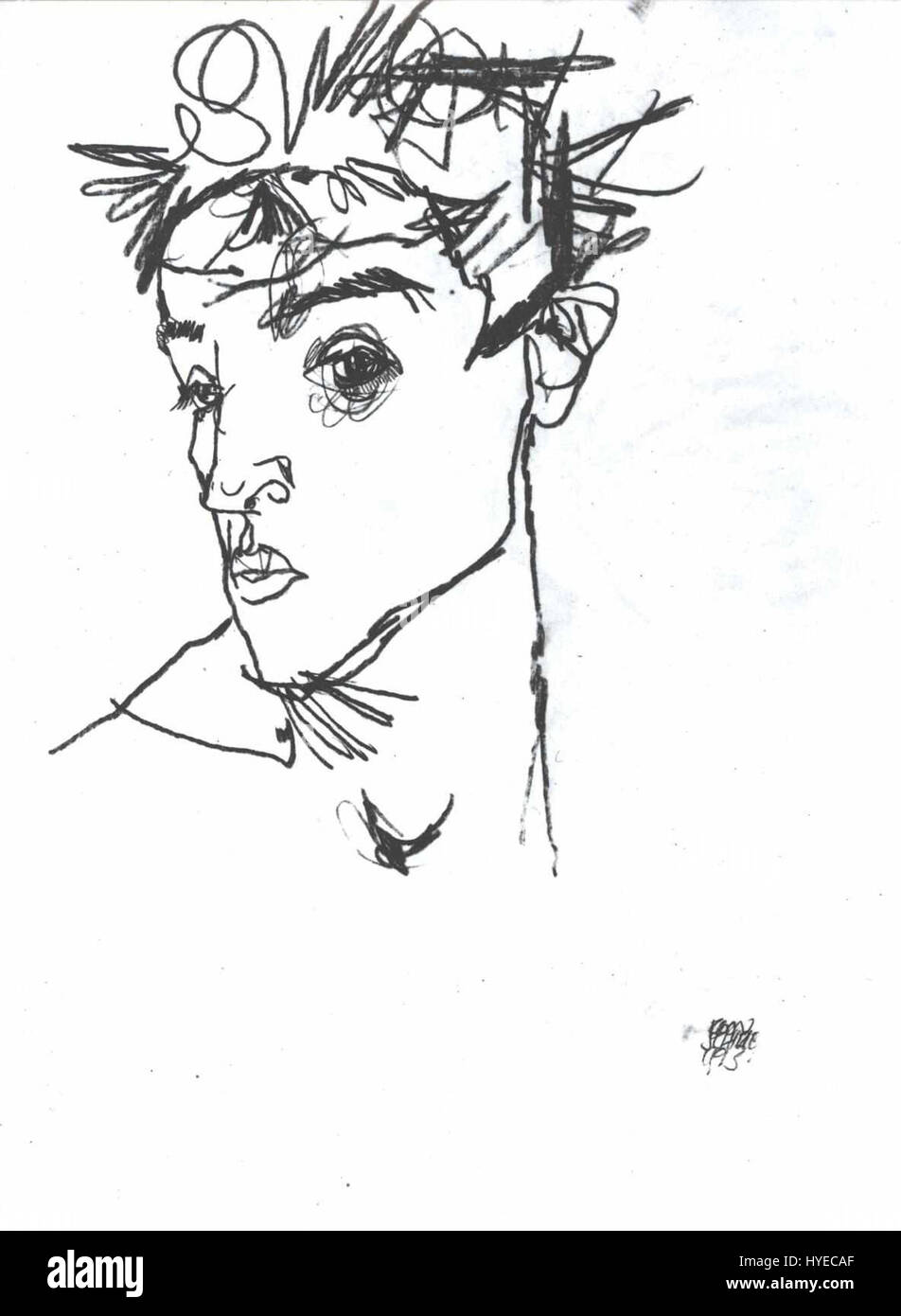Schiele drawing Cut Out Stock Images & Pictures - Alamy