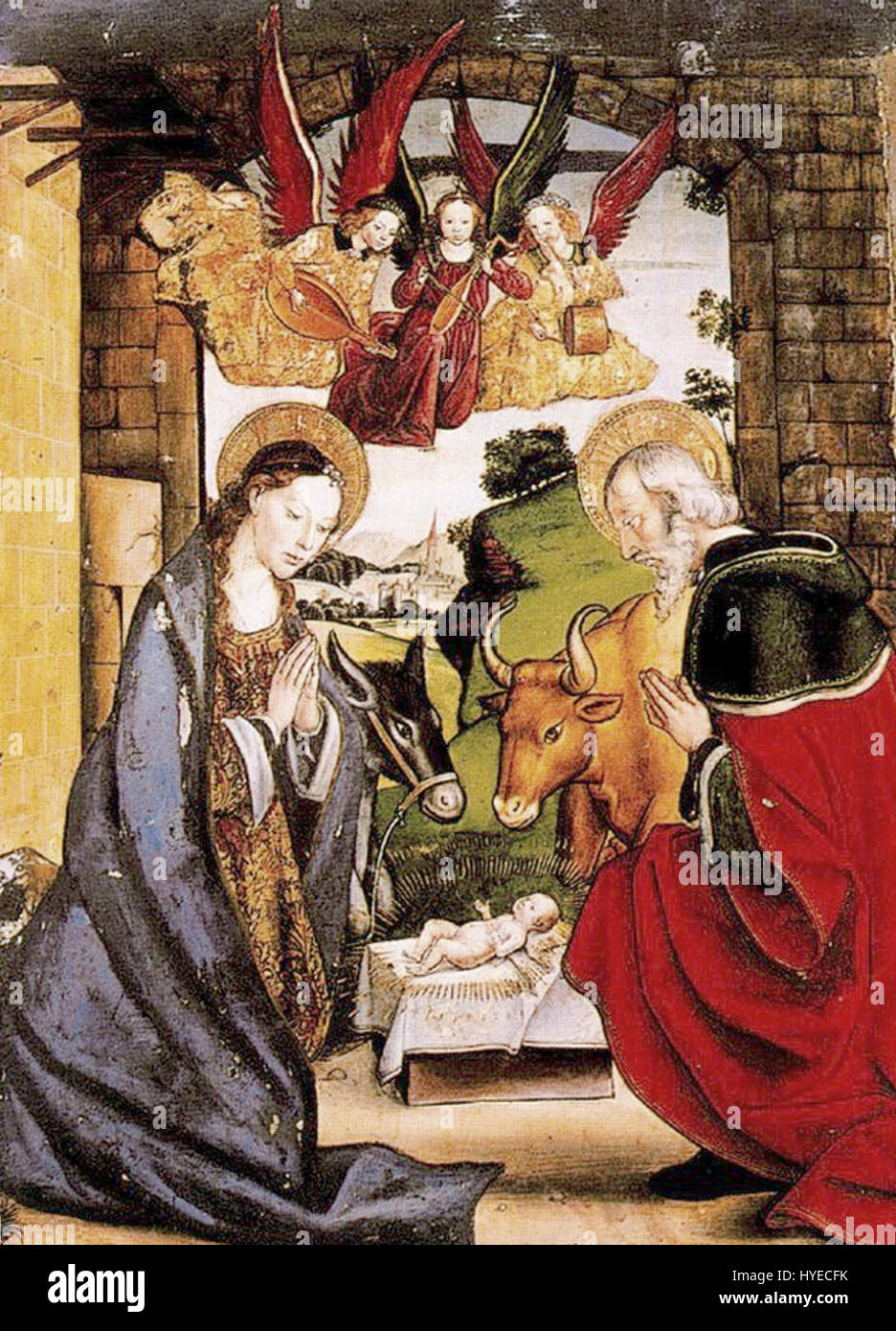 The 'Birth of Christ with Angels' by Berruguete is a religious painting ...