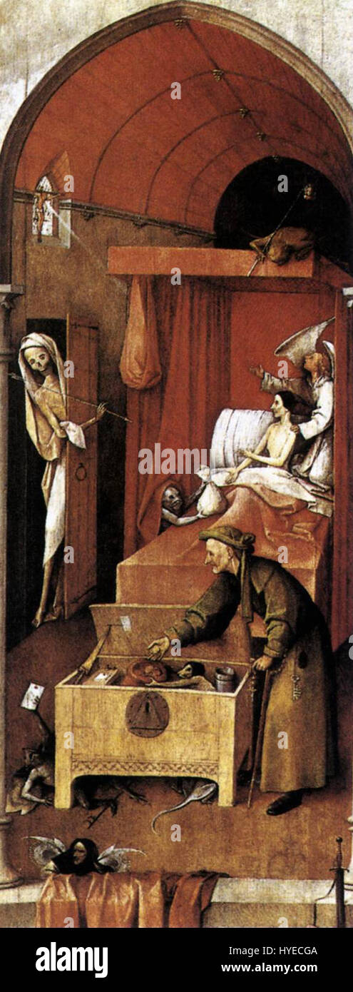 Hieronymus Bosch's 'Morte dell'Avaro' ('Death of the Miser') is an ...