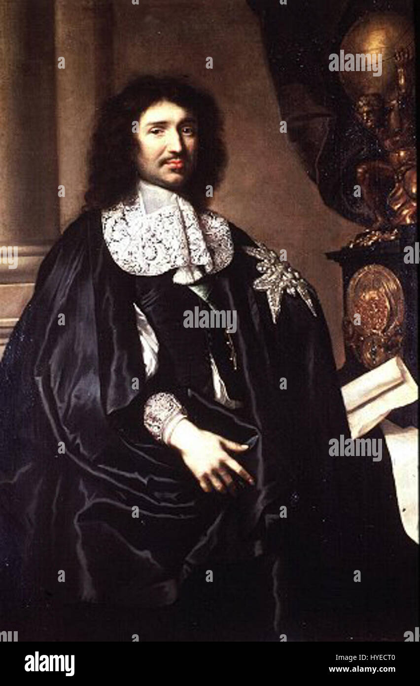 The portrait of Jean-Baptiste Colbert, a key minister under King Louis ...