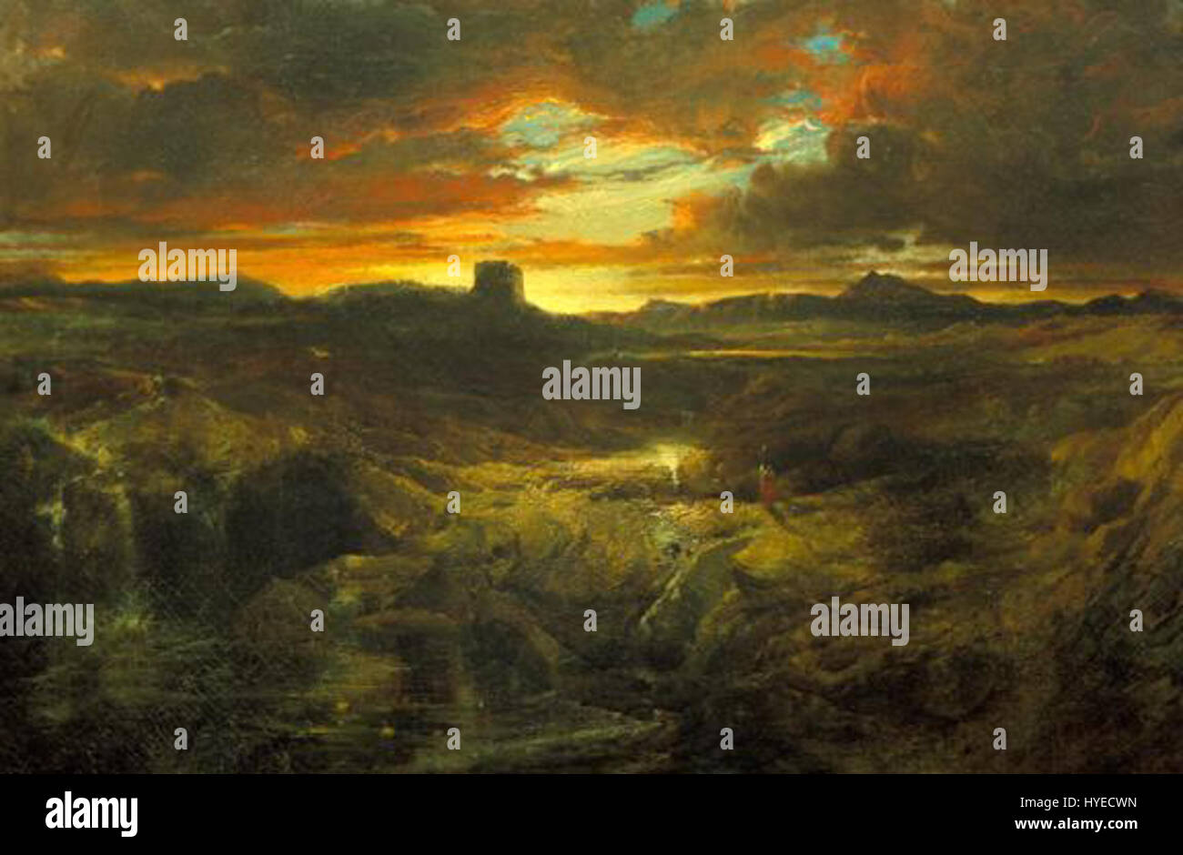 'Childe Roland to the Dark Tower Came' by Thomas Moran is a dramatic ...