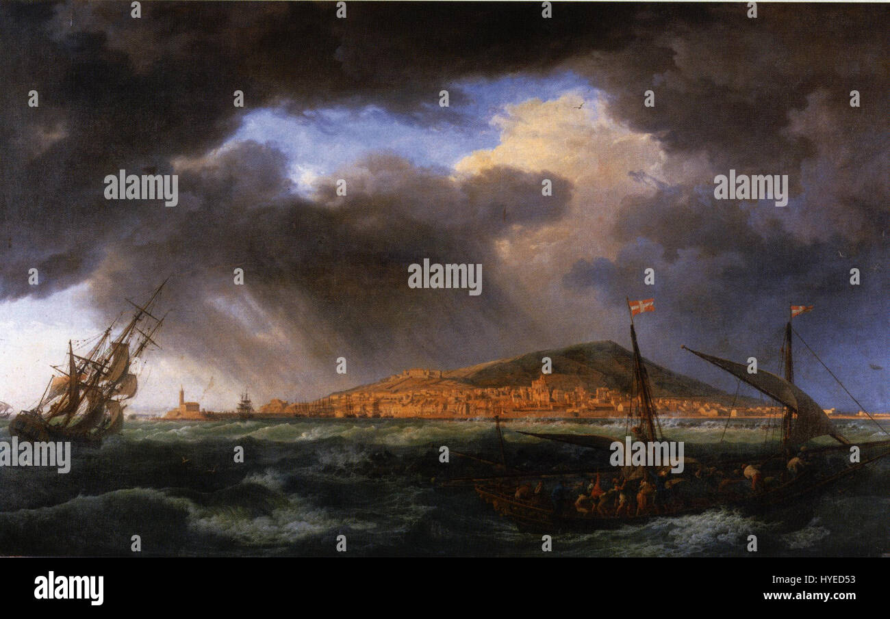 Vernet port Sette by Vernet depicts a coastal scene, likely ...