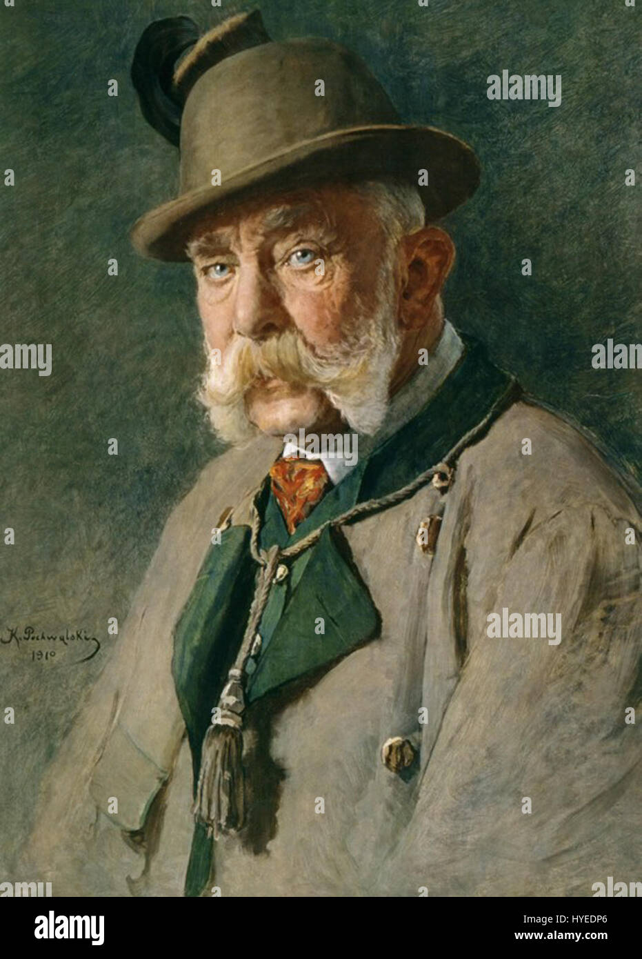 This photograph or painting of Franz Joseph I, the Emperor of Austria ...