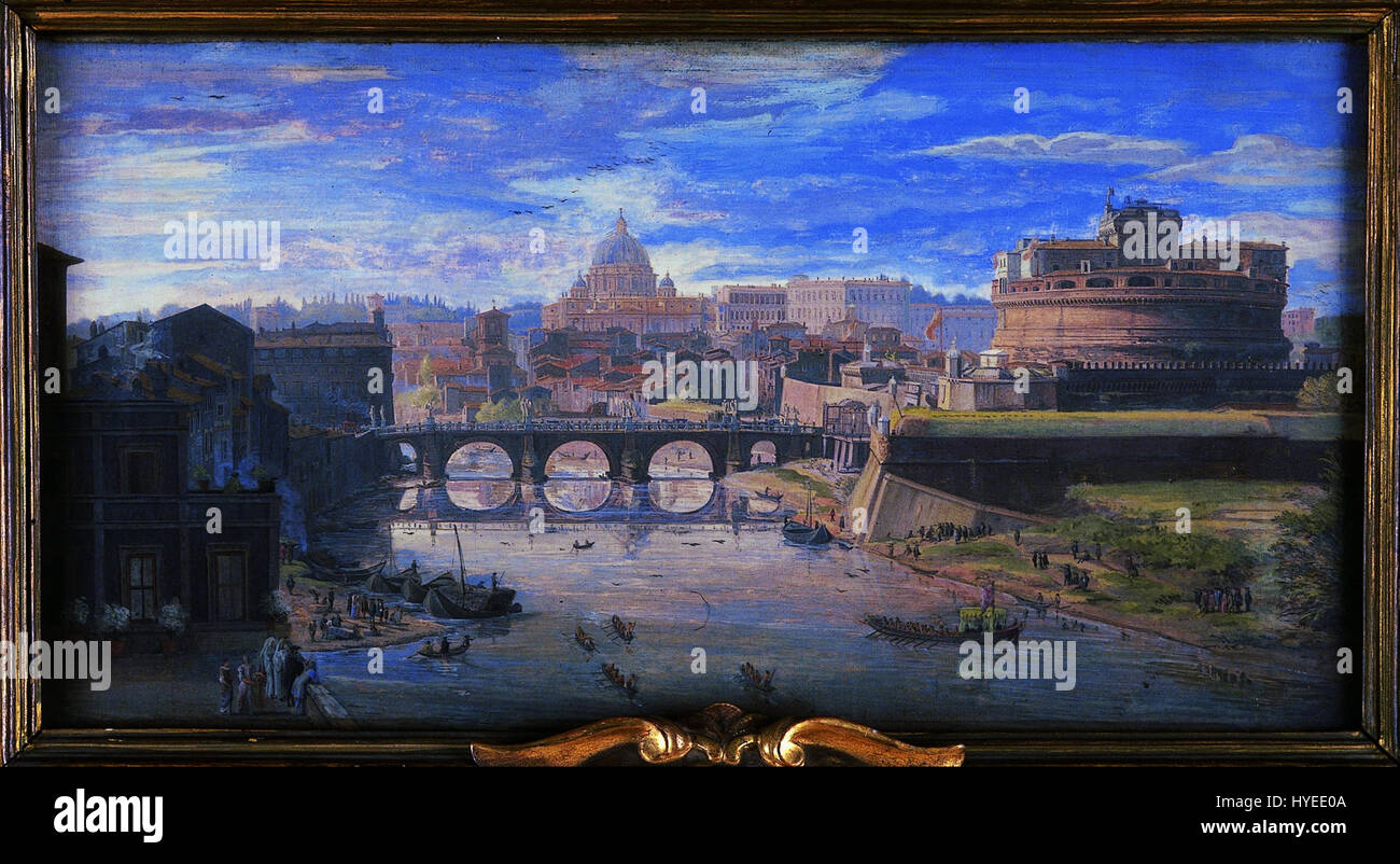 ‘View of the Castel Sant'Angelo’ by Gaspar van Wittel is a detailed ...