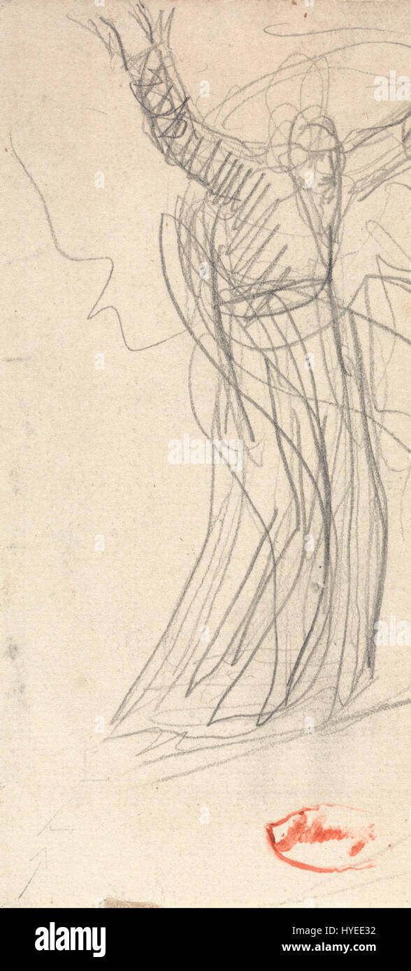 This portrait by George Romney features a standing figure with upraised ...