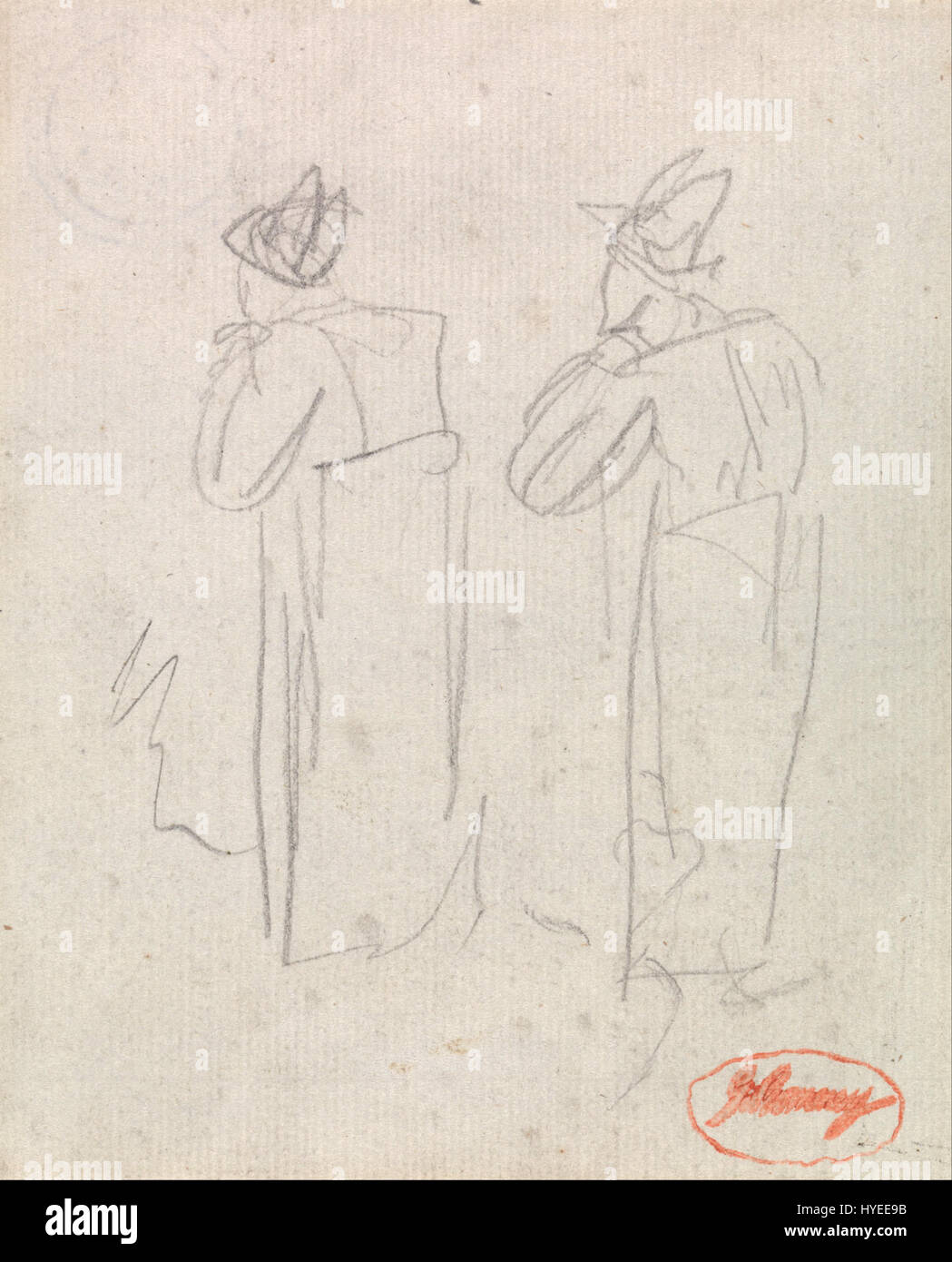 Two standing figures wearing tall hats hi-res stock photography and ...