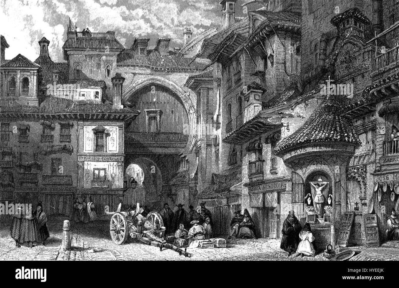Granada Moorish Gate c1830 Stock Photo - Alamy