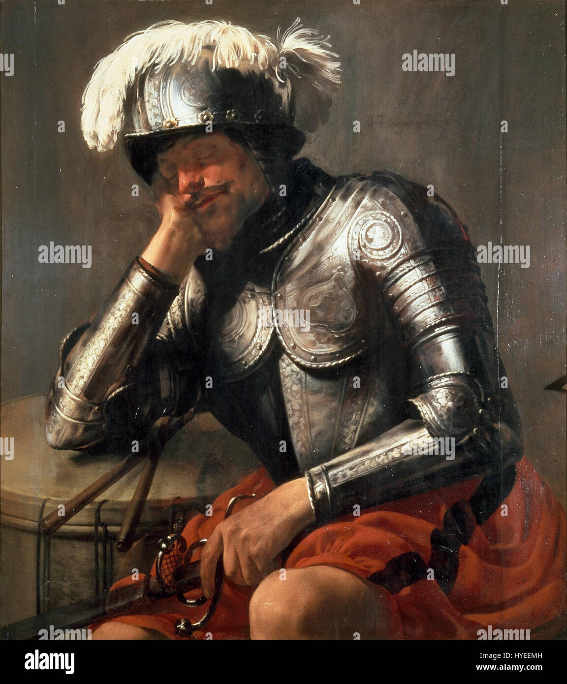 'Mars Asleep' by Hendrick ter Brugghen, depicting the Roman god Mars in ...