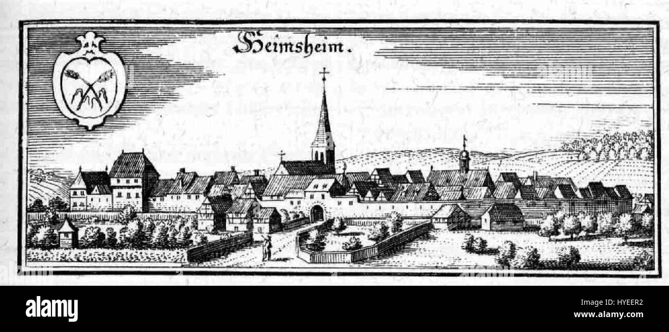 A depiction of Heimsheim, a small town in Germany, known for its ...