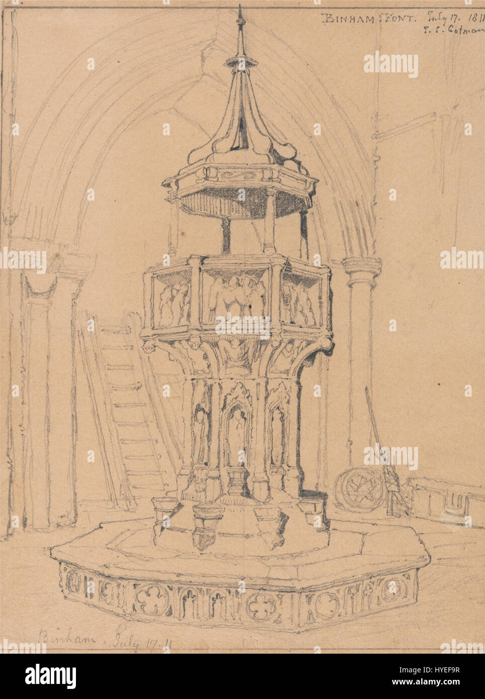 John Sell Cotman’s artwork, displayed at Binham Church in Norfolk ...
