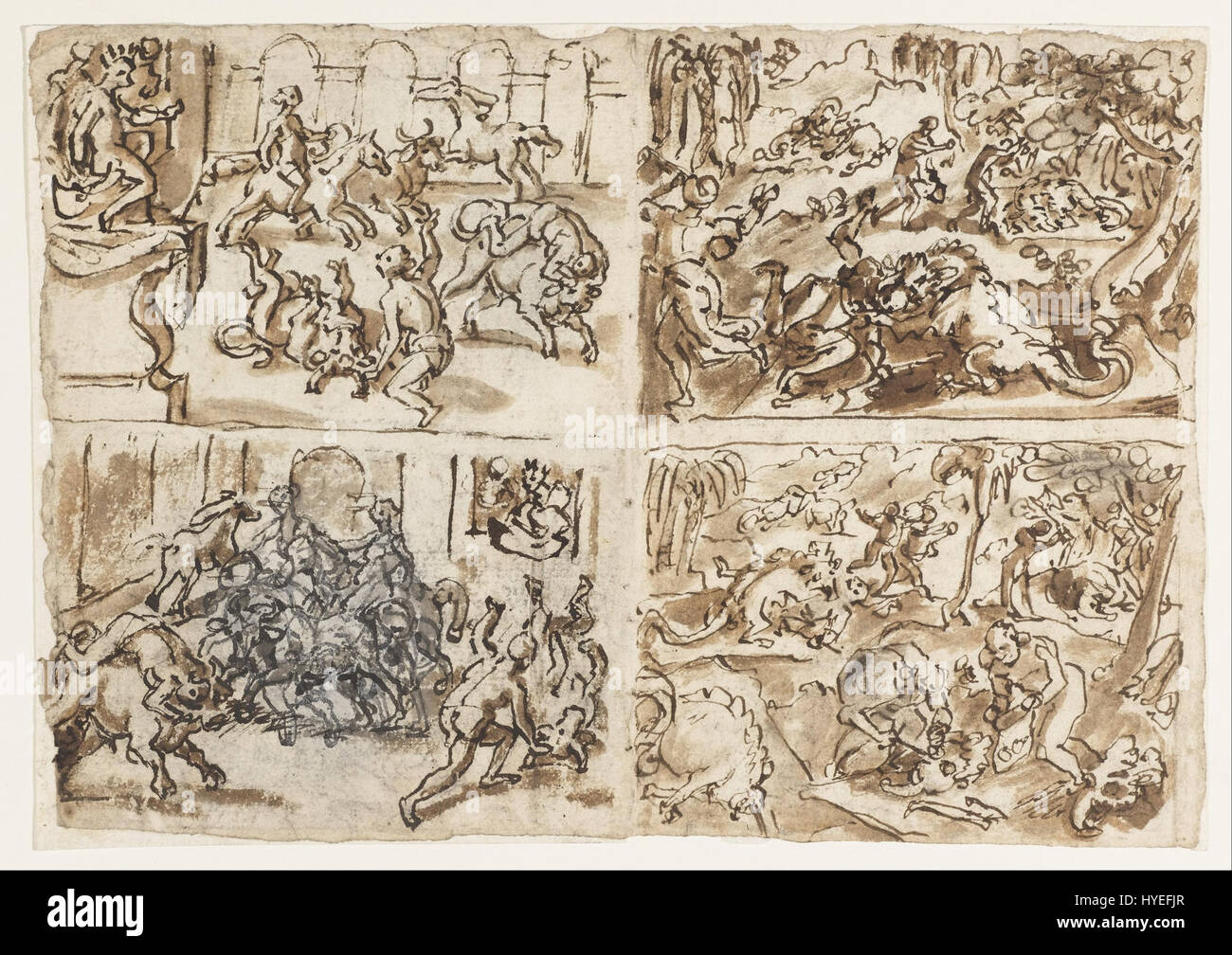 Jan van der Straet, called Stradanus Recto Title Page from a sketchbook ...