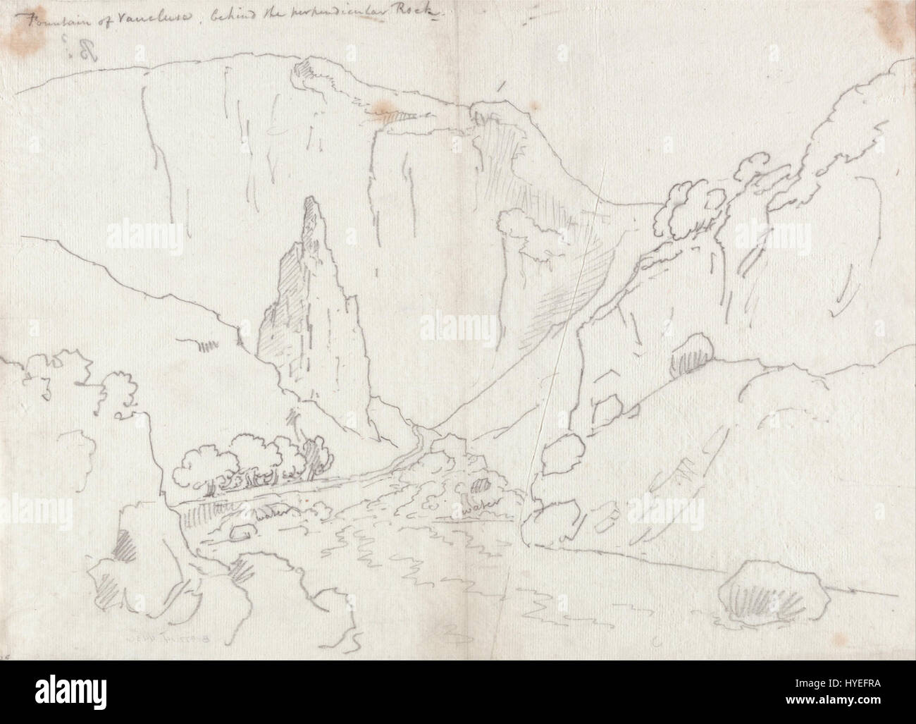 Natural rock formation rural water source france hi-res stock ...