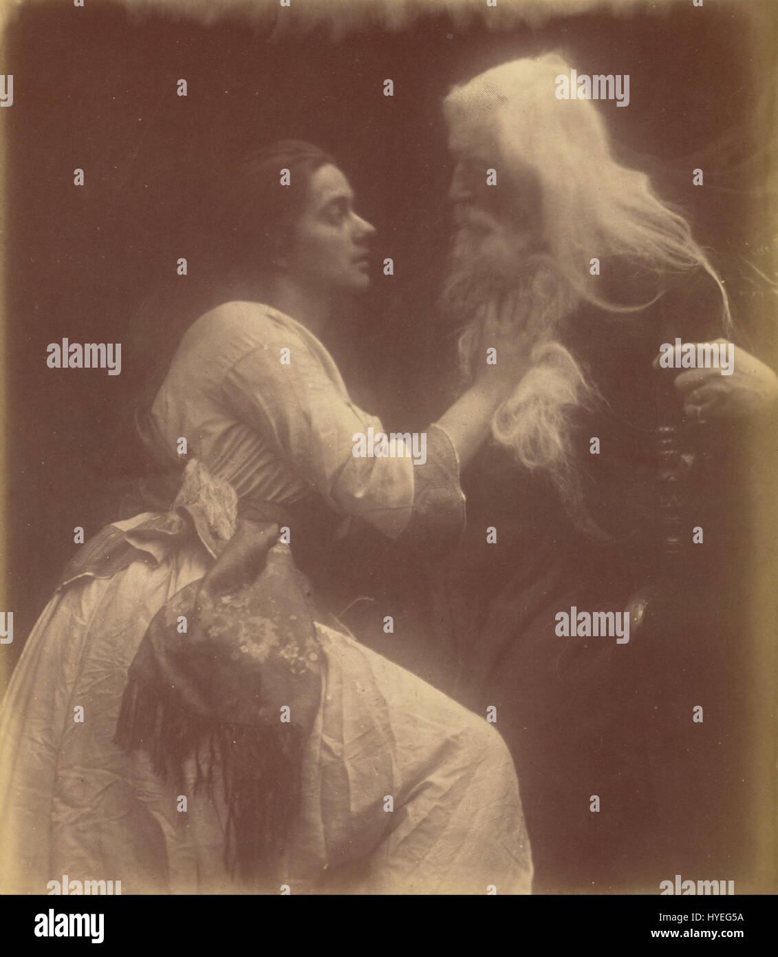 This photograph, 'Vivien and Merlin', by Julia Margaret Cameron, is a ...