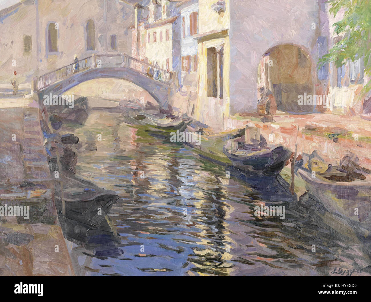 Leonardo Bazzaro’s 'Kanal in Venedig' captures the serene beauty of the ...