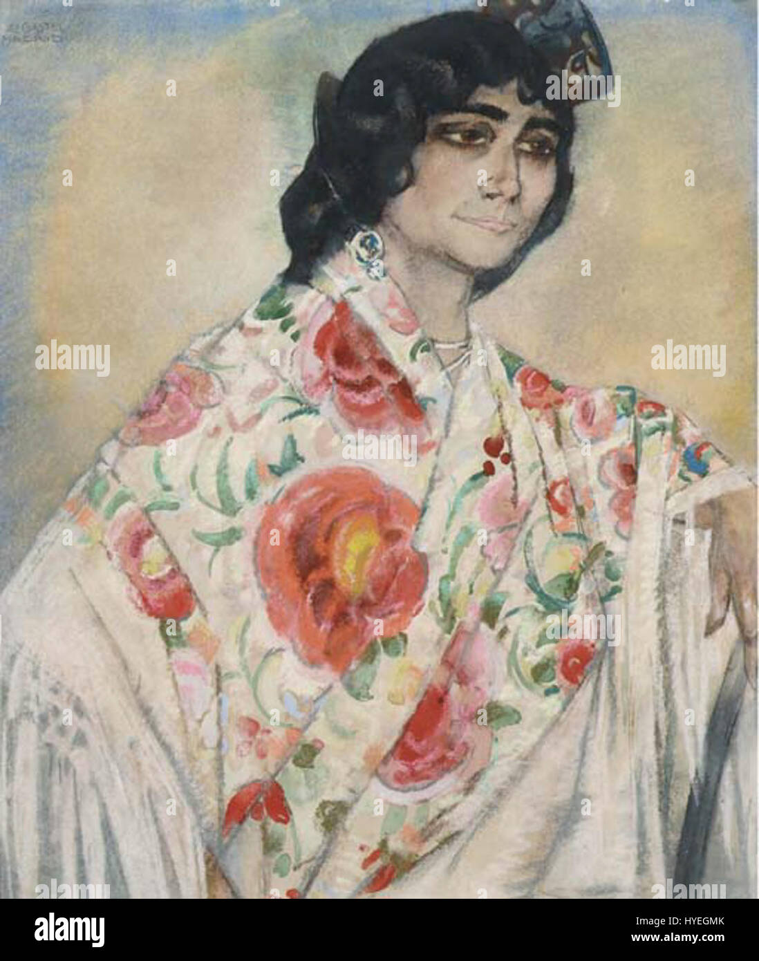 A painting by Leo Gestel titled 'Gitana,' created in 1914. It features ...