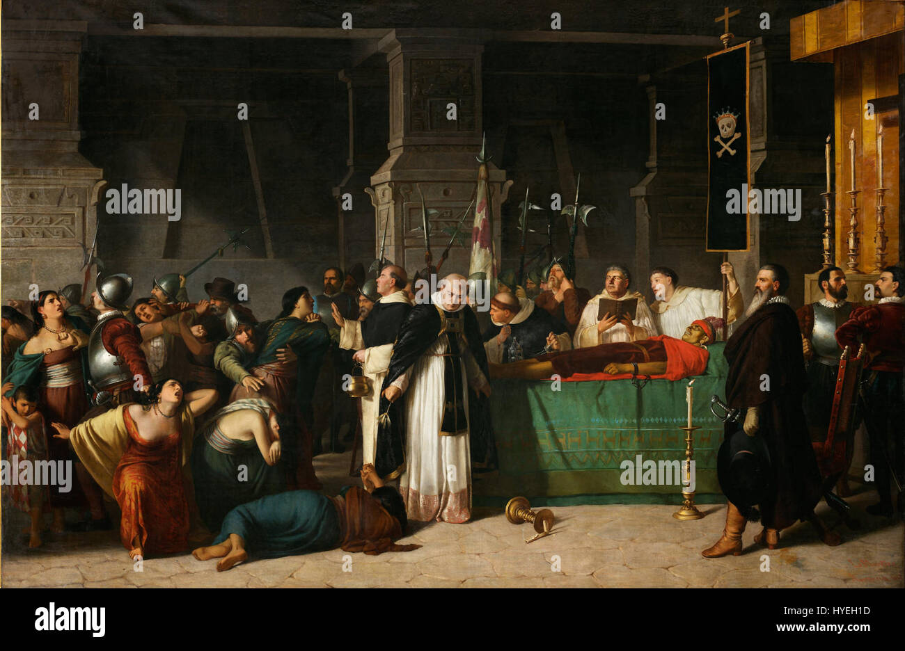 Luis Montero's 'The Funerals of Inca Atahualpa' portrays the ceremonial ...